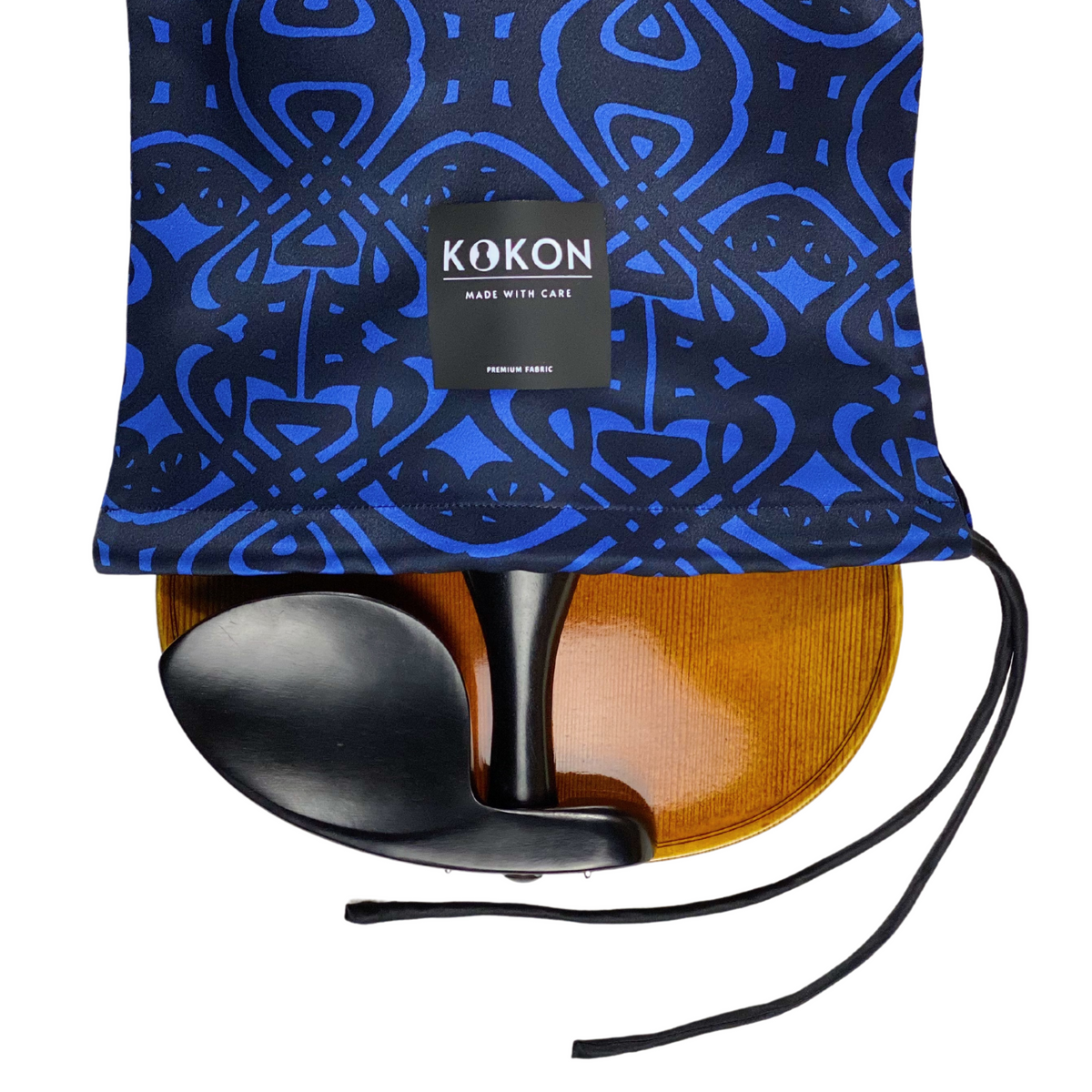 "Bleu" silk satin violin sleeve drawstring – Kokon violin sleeve